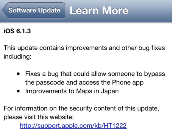 Apple rolls out iOS 6.1.3 update Apple rolls out iOS 6.1.3 update