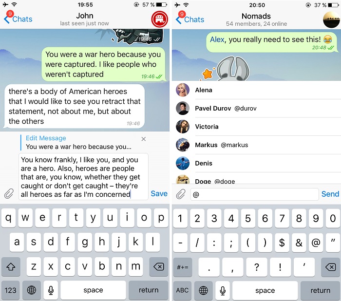 Latest Telegram update brings Message Editing, Member Mentions and more Latest Telegram update brings Message Editing, Member Mentions and more