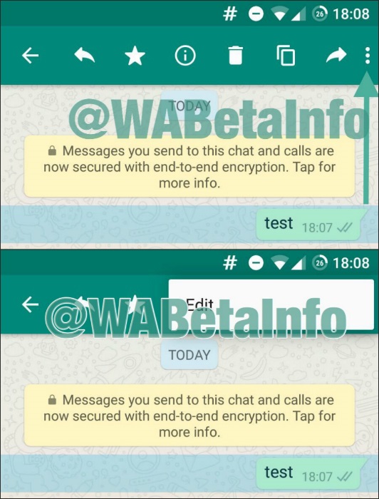 WhatsApp Beta for Android shows options to recall and edit messages WhatsApp Beta for Android shows options to recall and edit messages