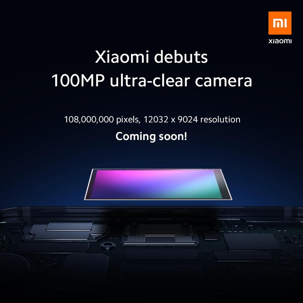 Xiaomi teases 100 MP camera for its upcoming flagship smartphone Xiaomi teases 100 MP camera for its upcoming flagship smartphone