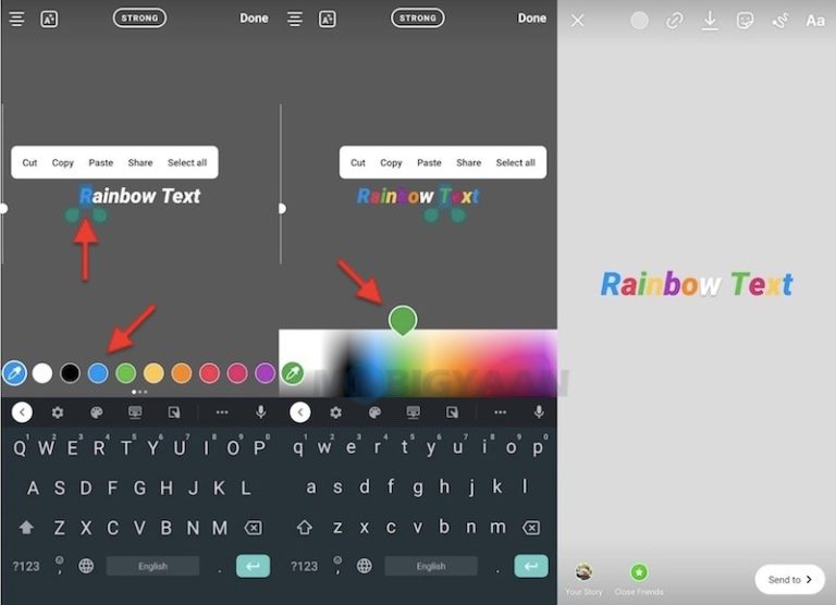 How to create Rainbow Text Effect on Instagram [Guide]