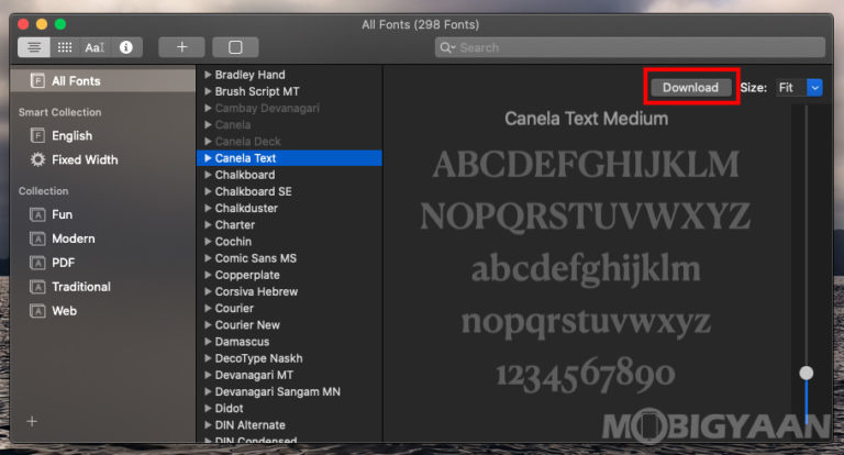 How to get newly added free fonts in macOS Catalina