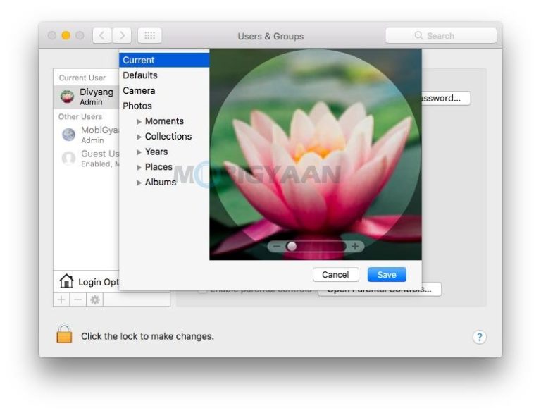How to change user account profile picture on your Mac