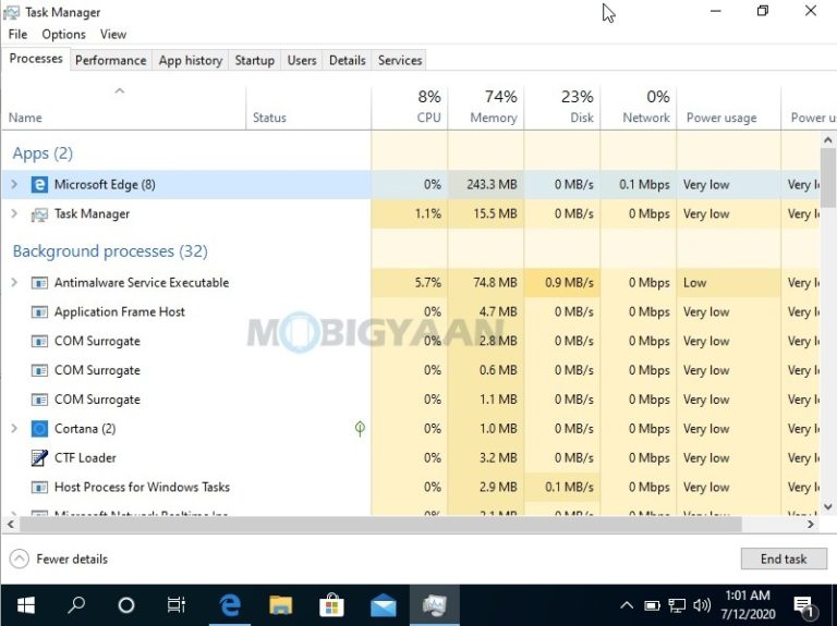 How To View Power Usage In Task Manager [Windows 10]