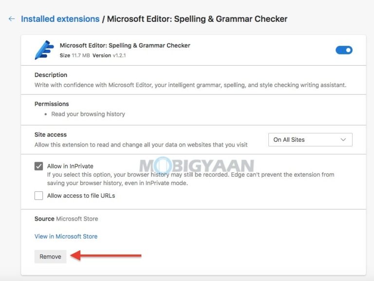 How to remove extensions in the new Microsoft Edge browser