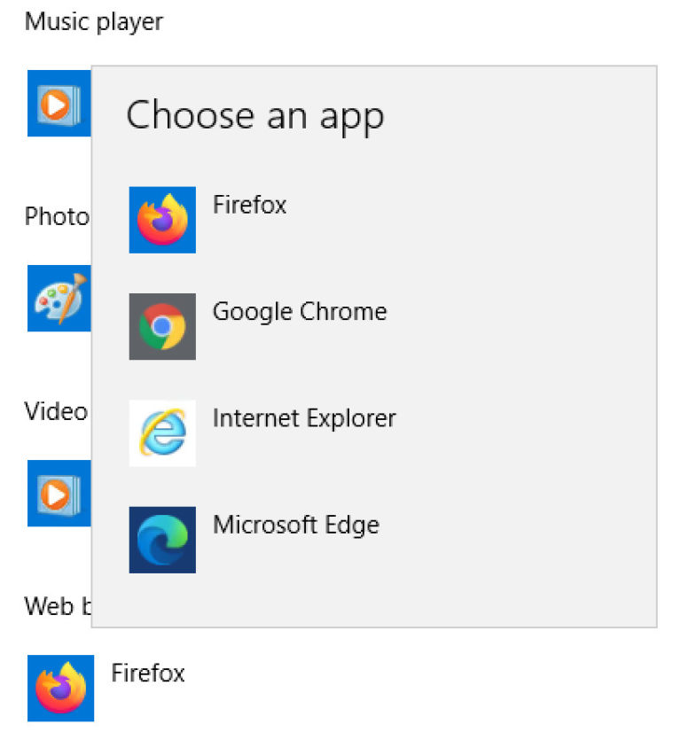 How to change Default Browser in Windows 10