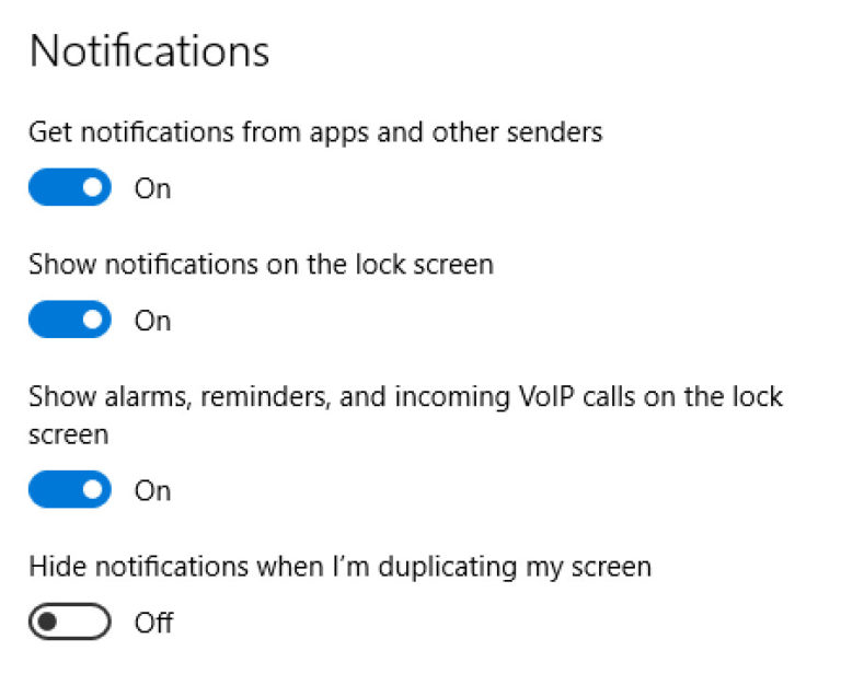 How to disable notification pop-ups in Windows 10
