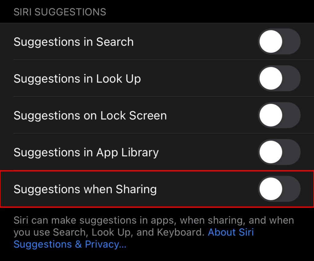 How to disable Siri Suggestions in iPhone share sheet How to disable Siri Suggestions in iPhone share sheet