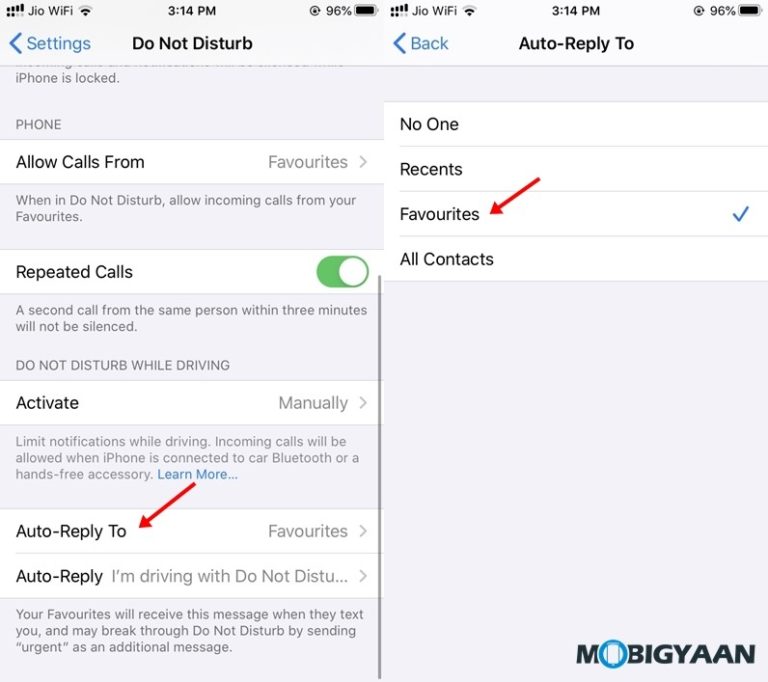 How to set Auto Reply Messages for "Do Not Disturb" on iPhone