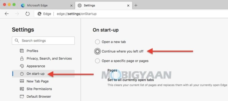 How to reopen tabs from last browsing session in the new Microsoft Edge ...