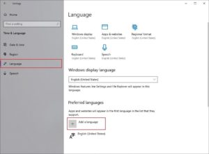 How to change language in your Windows 10 computer