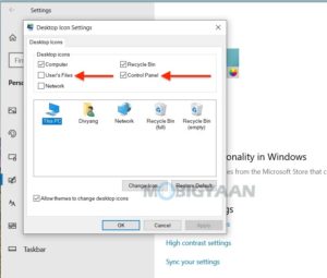 How to show classic desktop icons in Windows 10