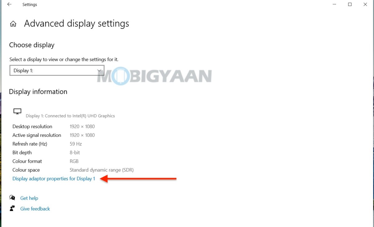 How to change the refresh rate of the display on Windows 10