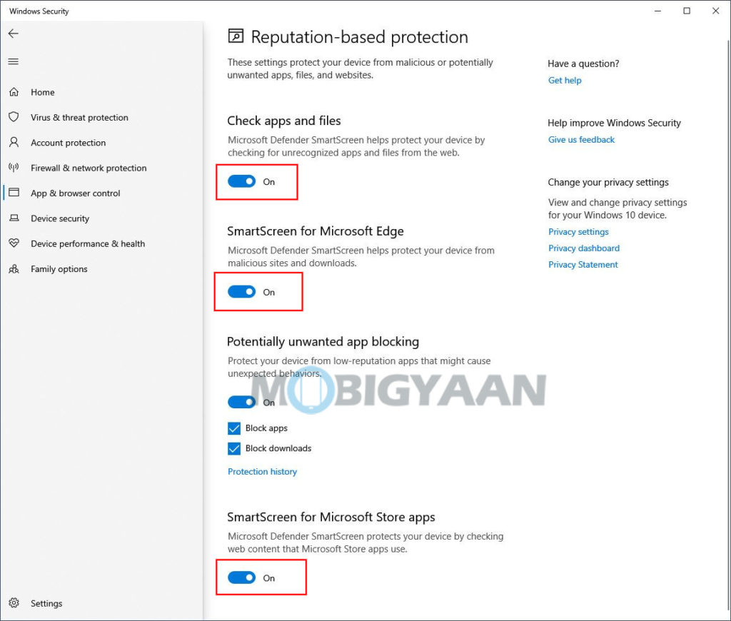 How to disable SmartScreen Filter on Windows 10