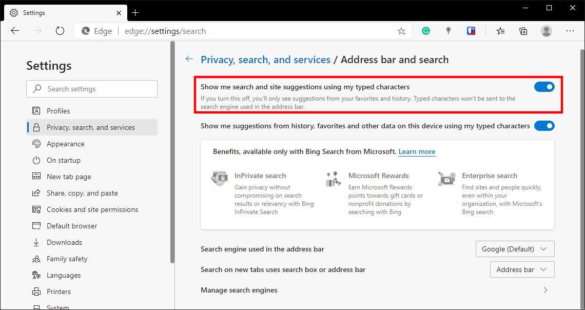 How to enable Address Bar suggestions in Microsoft Edge How to enable Address Bar suggestions in Microsoft Edge