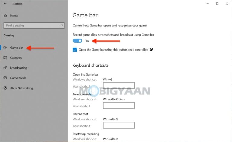 How to enable or disable Xbox Game Bar in Windows 10