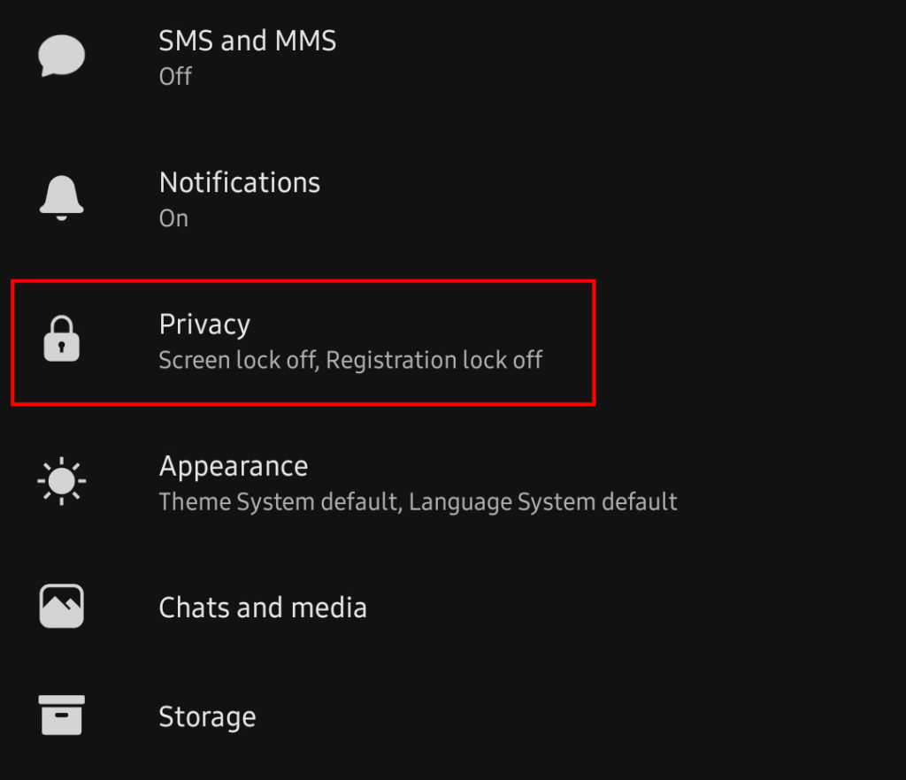 How to enable or disable typing indicator in Signal