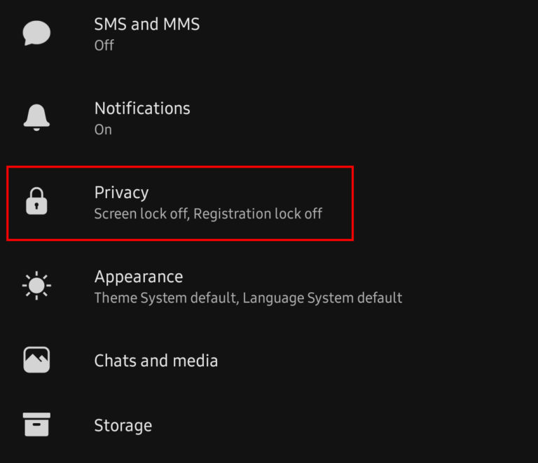 How to enable or disable typing indicator in Signal