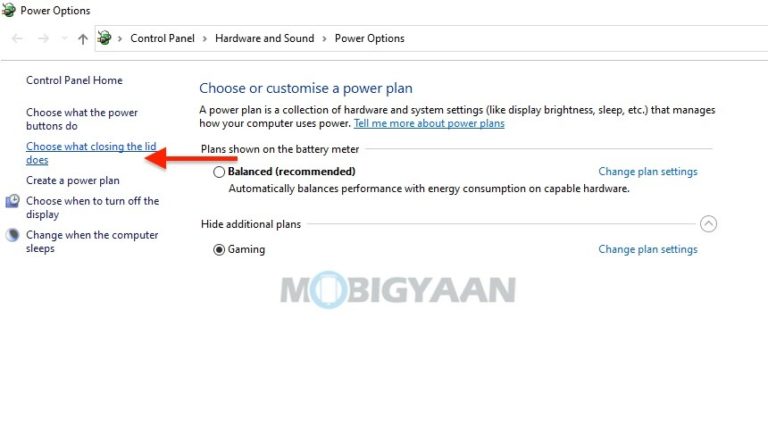 How to change the default screen close action on Windows 10 laptops