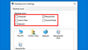 How to show specific desktop icons in Windows 10