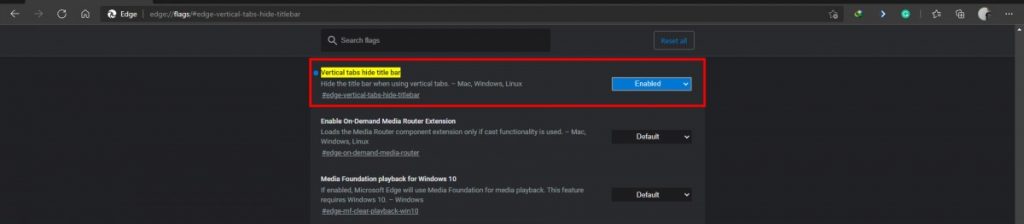 How to hide title bar in Microsoft Edge browser