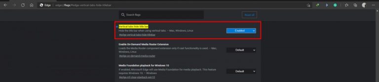 How to hide title bar in Microsoft Edge browser