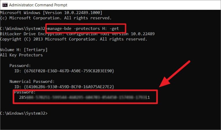 How To Get The Bitlocker Recovery Key Using Command Prompt In Windows 11