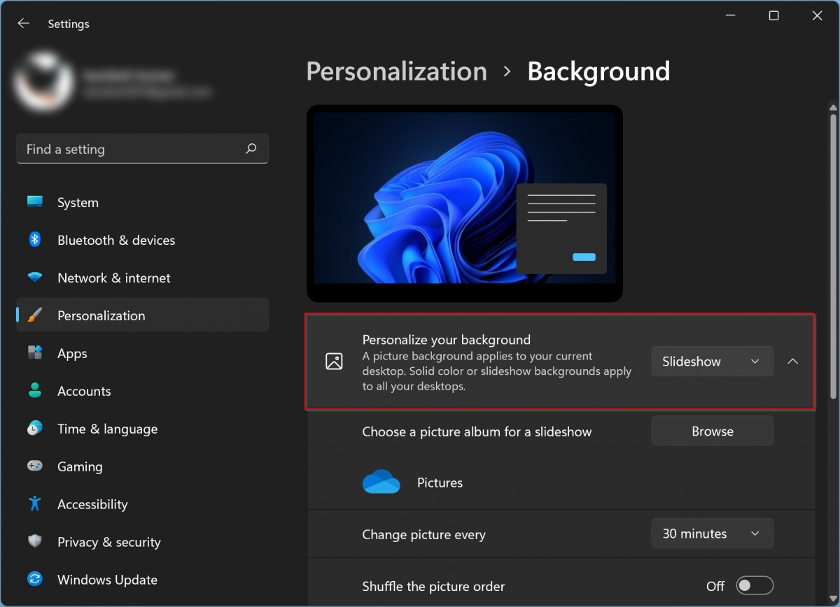 How to auto shuffle background wallpaper in Windows 11 How to auto shuffle background wallpaper in Windows 11