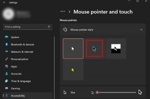 How to change mouse cursor to dark mode in Windows 11