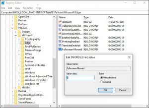 How to Disable Full-Screen Mode for Microsoft Edge in Windows