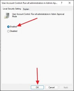 How to enable User Account Control feature in Windows 11