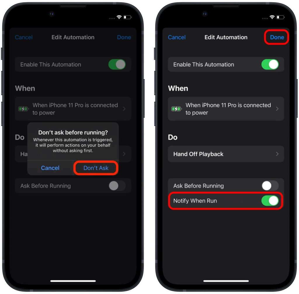 How to disable Shortcuts automation notifications on Apple iPhone
