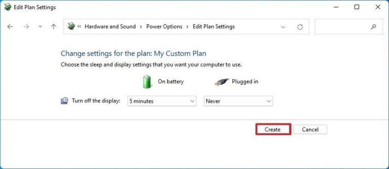 How to create a new custom power plan in Windows 11