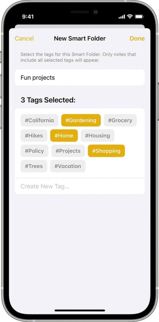 How to create Smart Folder in Notes app on Apple iPhone