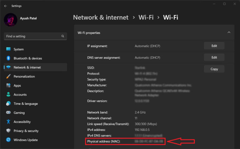 How to Find Your Windows 11 PC's MAC Address?