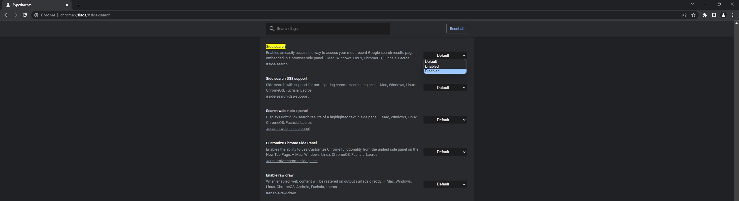 How to quickly disable side search feature in Google Chrome How to quickly disable side search feature in Google Chrome