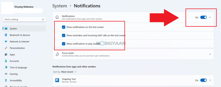 How to disable app notifications in Windows 11