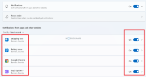 How to disable app notifications in Windows 11