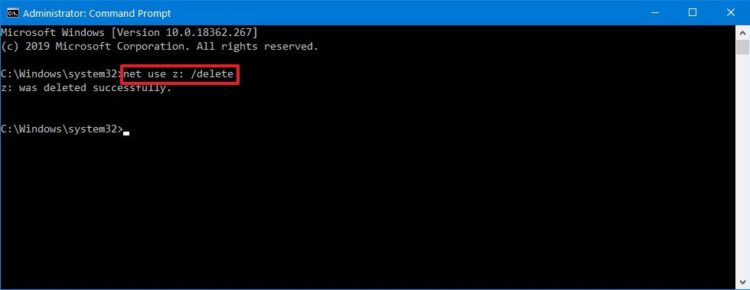 How to disconnect a mapped network drive in Windows OS