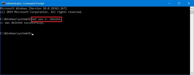 How to disconnect a mapped network drive in Windows OS