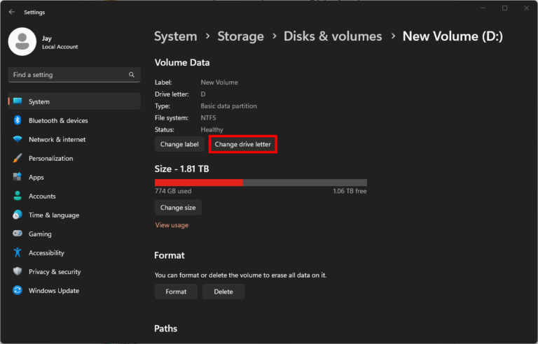 How to quickly and easily remove drive letter in Windows 11