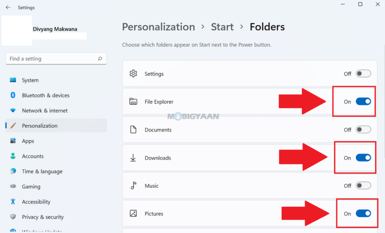 How to add folders to Start menu for quick access in Windows 11