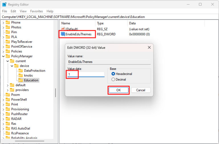 How to unlock hidden themes in Windows 11 using Registry Editor