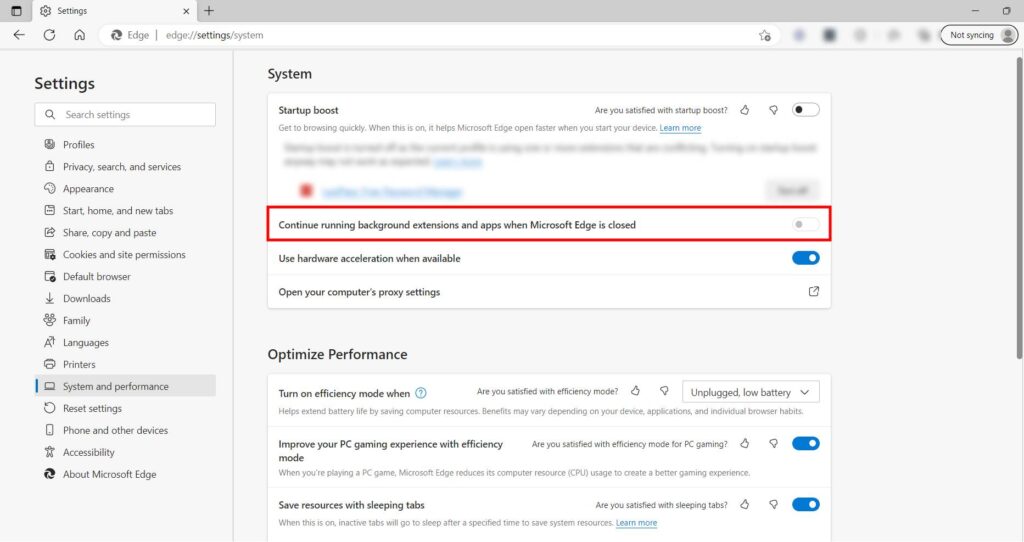 How to stop Microsoft Edge from running in the background