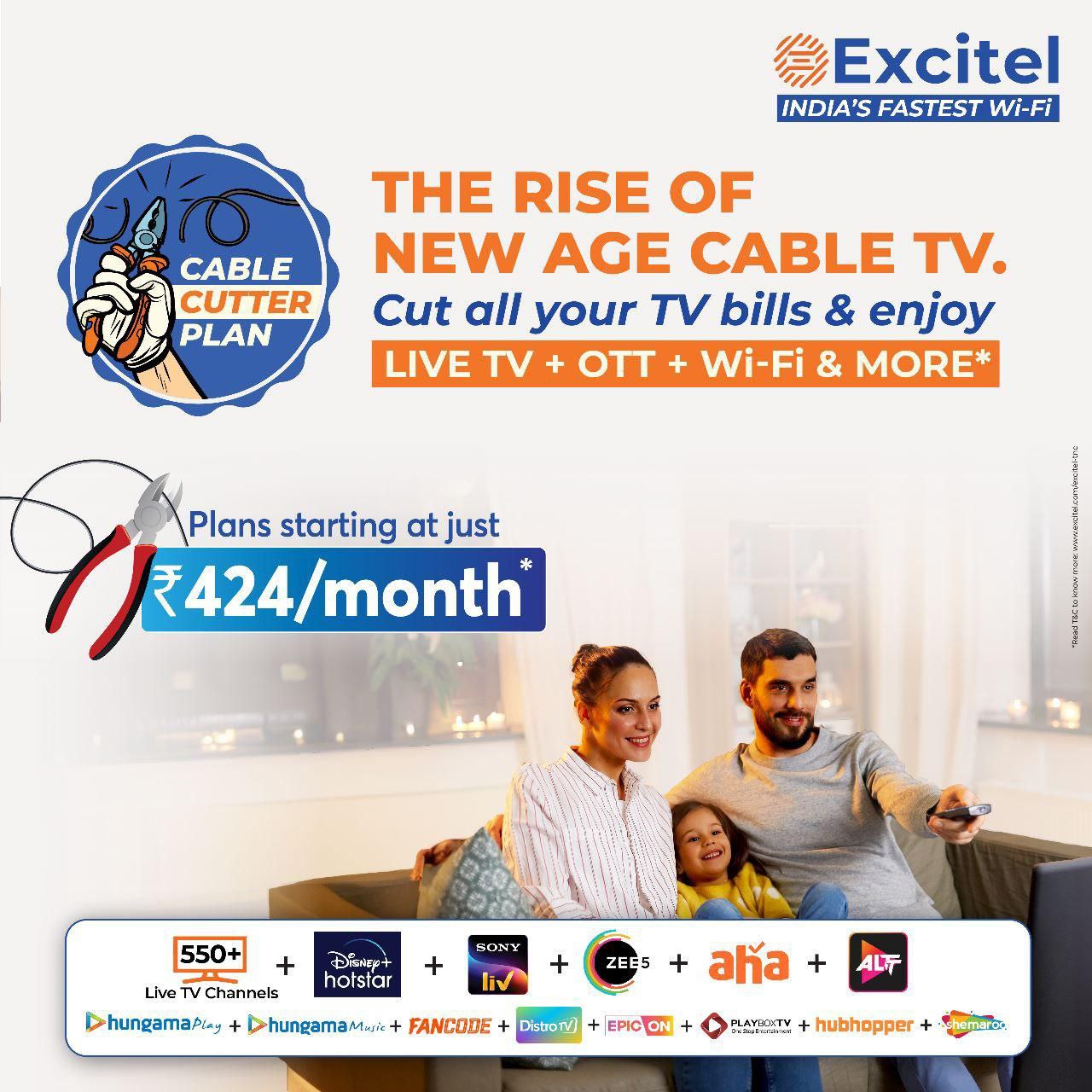 Excitel launches Cable-Cutter Plan at ₹592 offering up to 400 Mbps ...