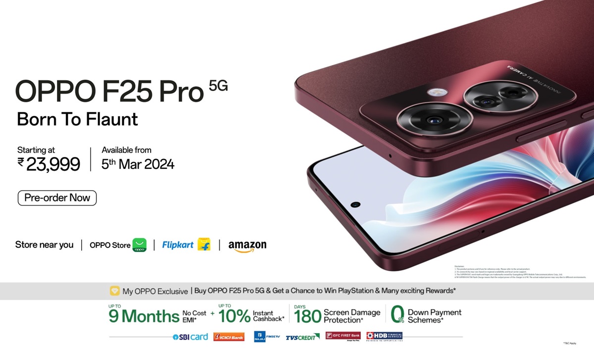 OPPO F25 Pro 5G launched in India at ₹23,999, features 120Hz AMOLED ...