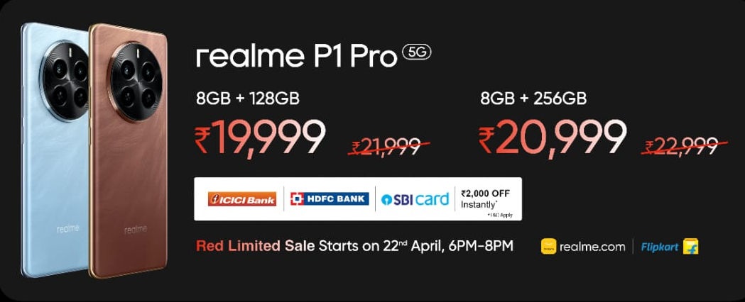 realme P1 Pro 5G launched in India at ₹21,999, features 120Hz curved ...