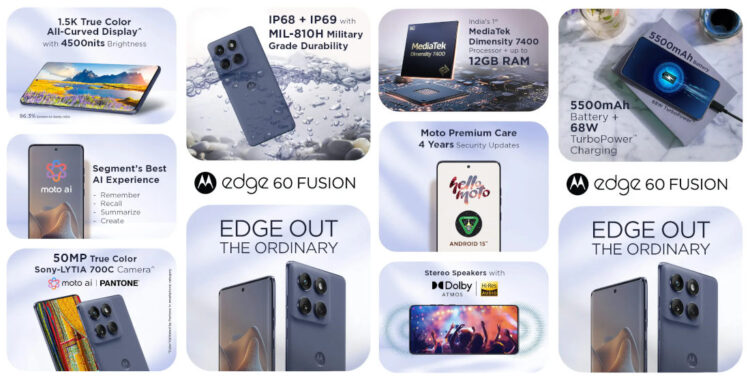 motorola edge 60 fusion launched in India at ₹22,999 featuring Dimensity 7400, 1.5K curved pOLED ...